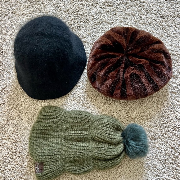 Accessories | Chic Parisian Cozy Hats 2 Of Them Are Beret Style | Poshmark